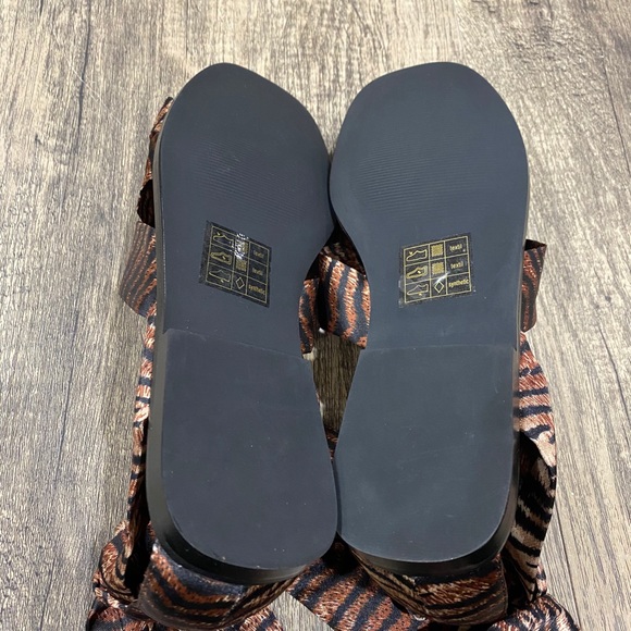 find | Shoes | Womens Satin Tie Up Flat Sandal Shoes Animal Print Tiger ...